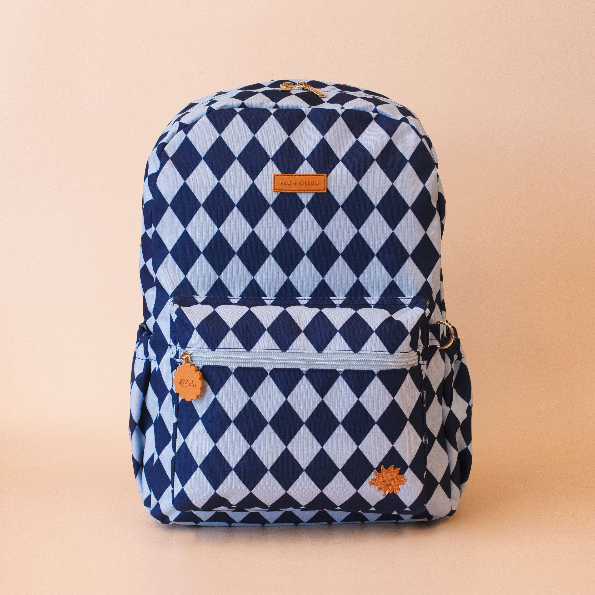 Fox & Fallow Navy Diamonds Backpack – Serenity Kids
